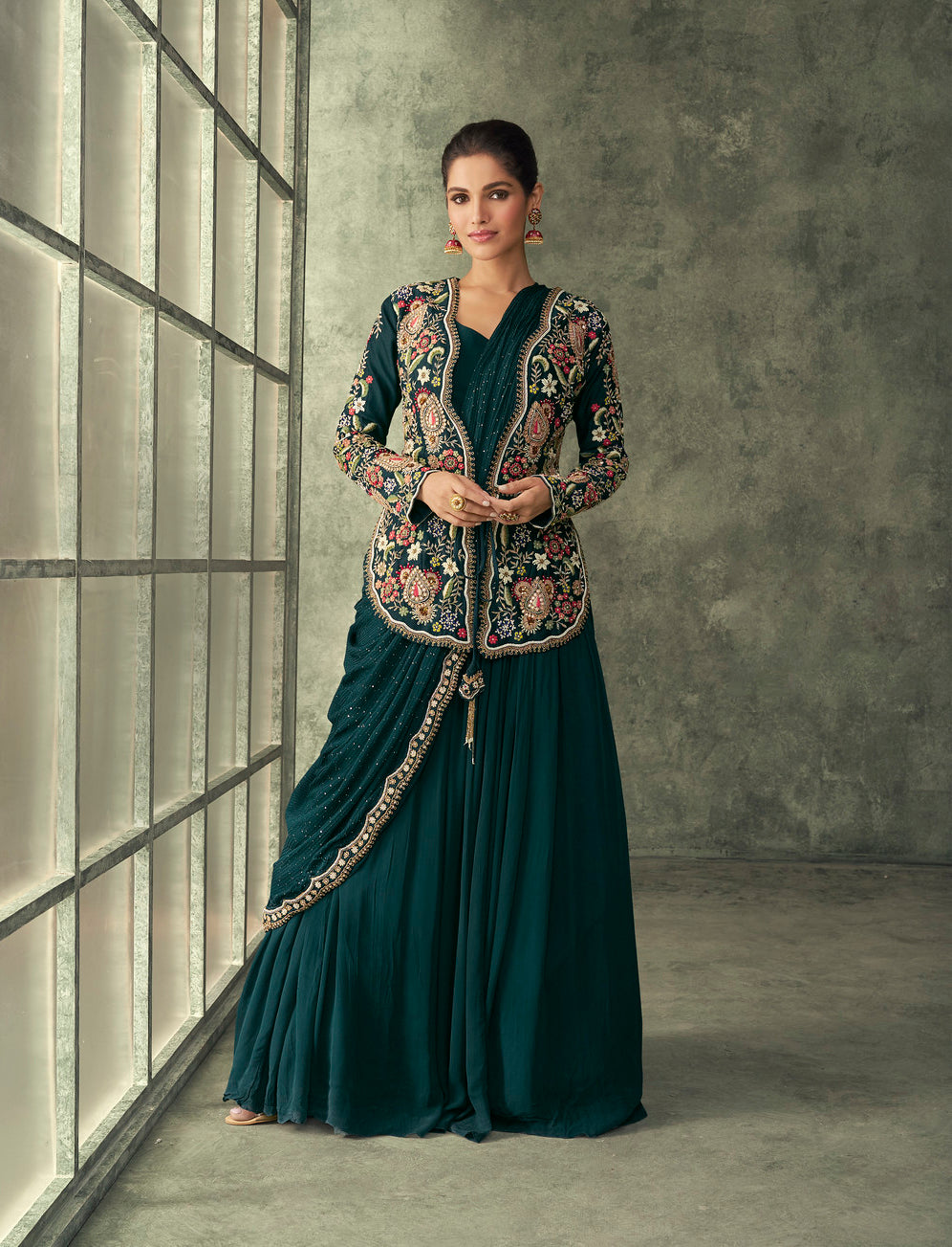 Dark Green Indian Gown